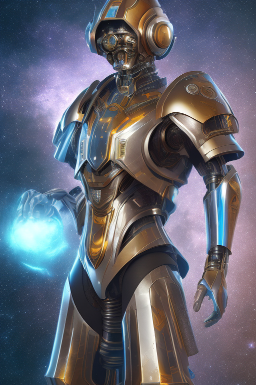 Openjourney prompt: sentinel machine hero with cape-white - PromptHero