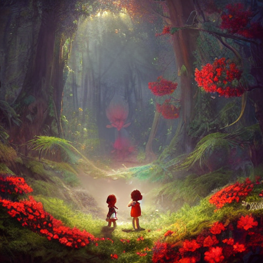 Stable Diffusion prompt: two children in a fantastic - PromptHero