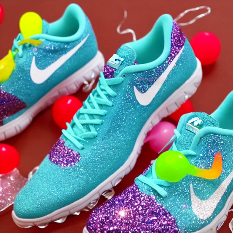 Stable Diffusion prompt: Real nike shoe with balloons and - PromptHero