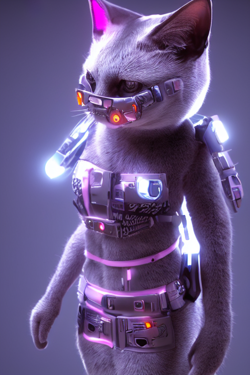 Stable Diffusion prompt: cyberpunk cute cat in dress, - PromptHero