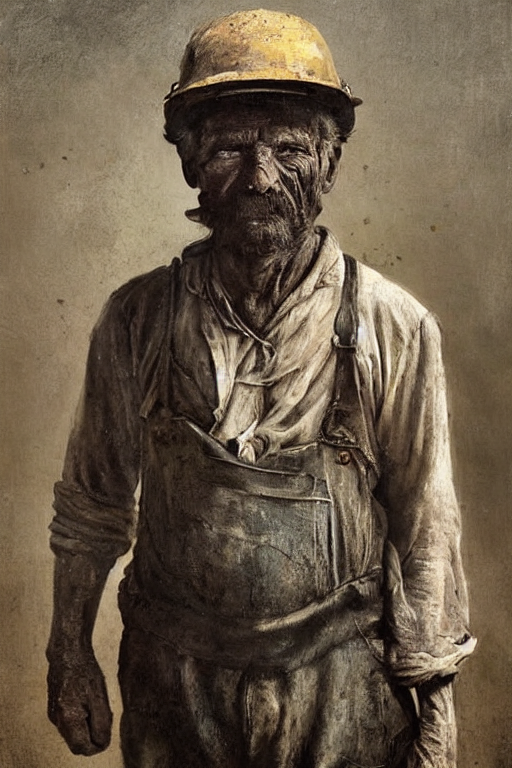 Stable Diffusion prompt: a portrait of an old coal miner - PromptHero
