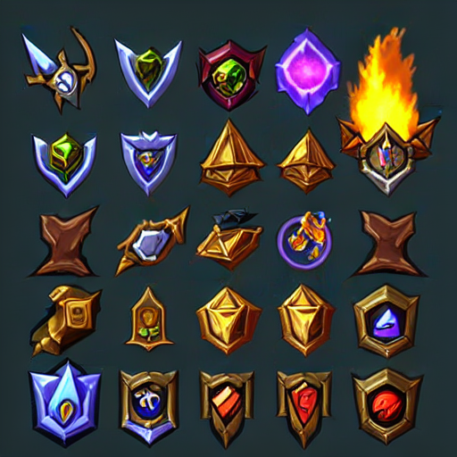 Stable Diffusion prompt: video games icons, 2d icons, rpg - PromptHero