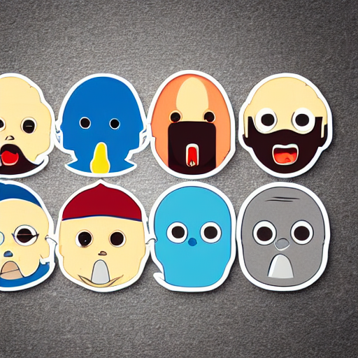 Stable Diffusion prompt: sticker set of beach characters, - PromptHero