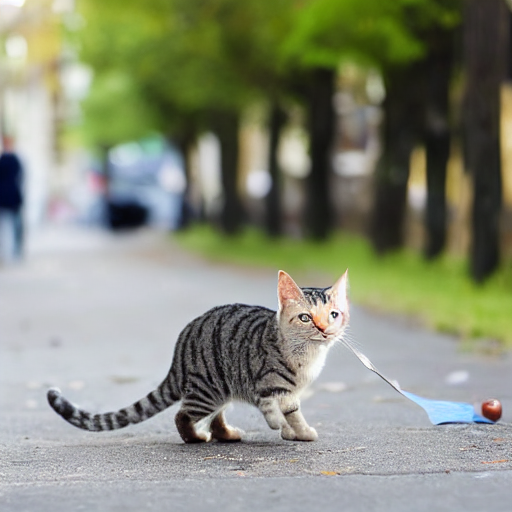Stable Diffusion prompt: a catt is walking on the stret - PromptHero