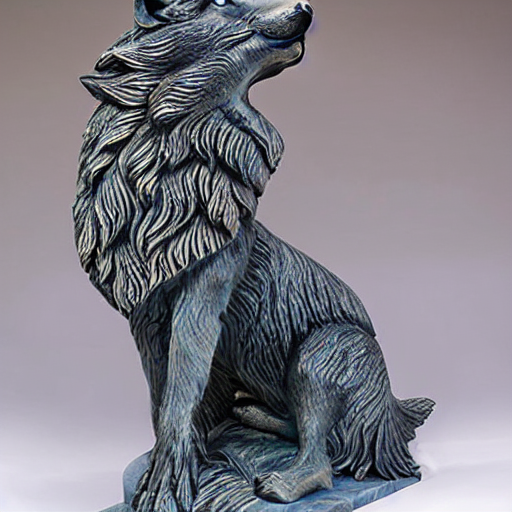 Stable Diffusion prompt: gorgeous wolf statue with blue - PromptHero