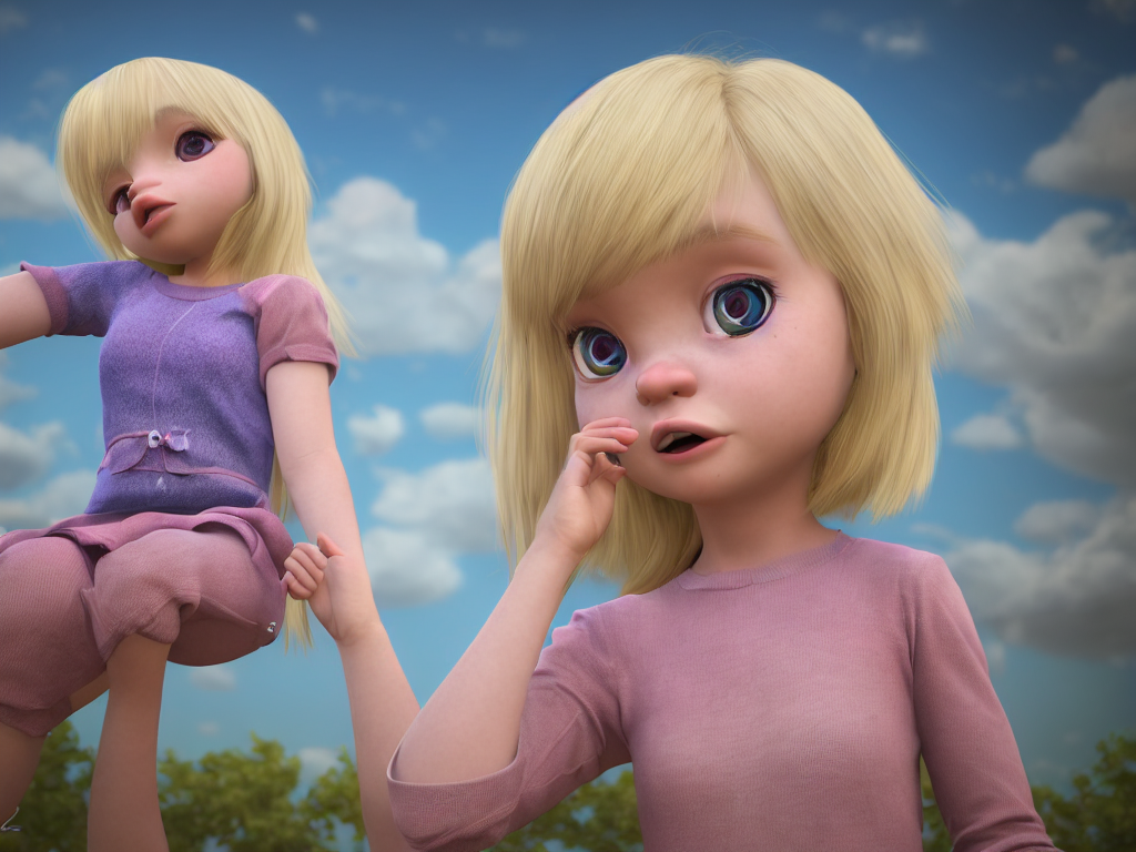 Stable Diffusion prompt: Pixar style little girl, blonde, - PromptHero