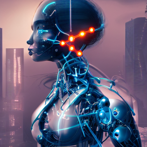 Stable Diffusion prompt: cyborg woman| with a visible - PromptHero