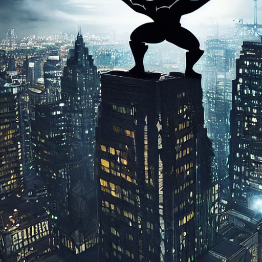 Stable Diffusion prompt: batman standing on a rooftop, - PromptHero