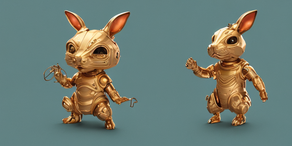 Mo-Di Diffusion prompt: cyborg rabbit wearing gold bronze - PromptHero