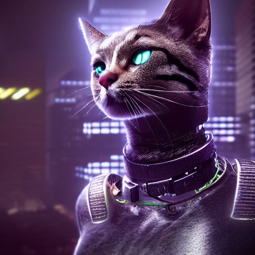 Stable Diffusion prompt: cyberpunk cat, octane render, - PromptHero