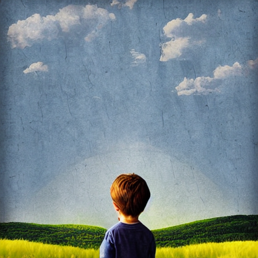 Stable Diffusion prompt: Little Boy Poster | Standing on - PromptHero