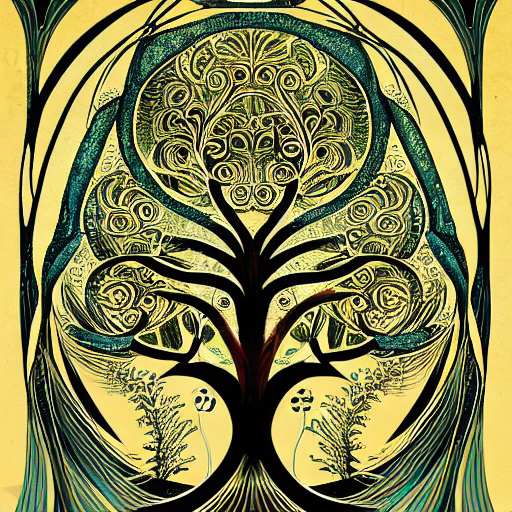 Stable Diffusion prompt: bohemian tree of life, art deco, - PromptHero