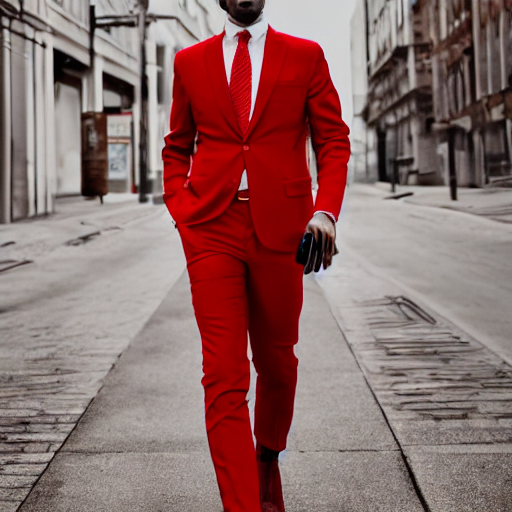 Stable Diffusion prompt: man in red business suit - PromptHero
