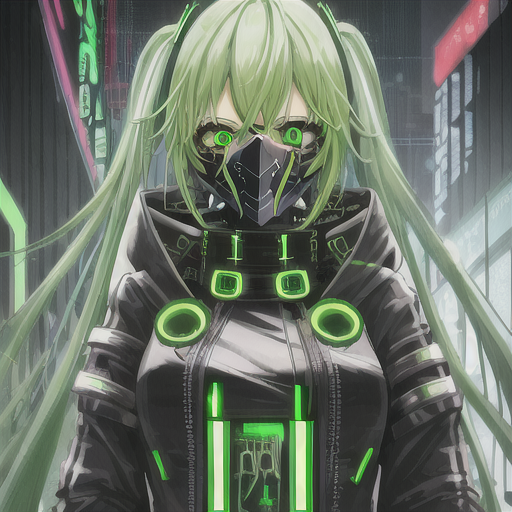 Anything prompt: hacker girl with LED display full face - PromptHero