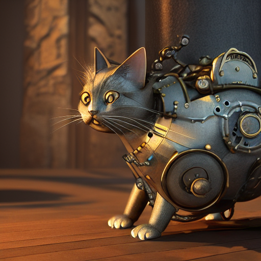 Stable Diffusion prompt: steampunk cat, octane render, - PromptHero