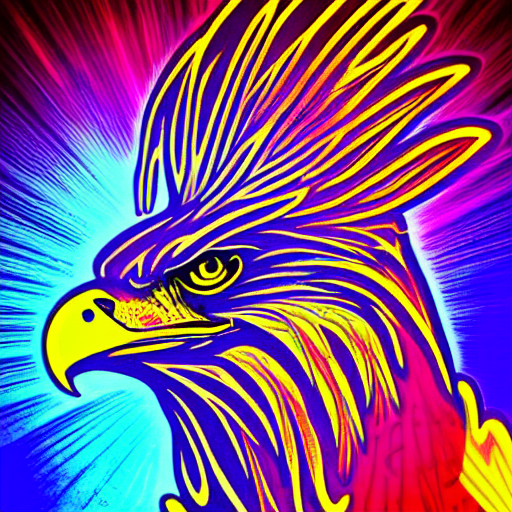 Stable Diffusion prompt: psychedelic eagle, neon colors, - PromptHero