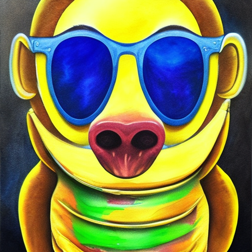 Openjourney prompt: banana with colorful paint, water - PromptHero