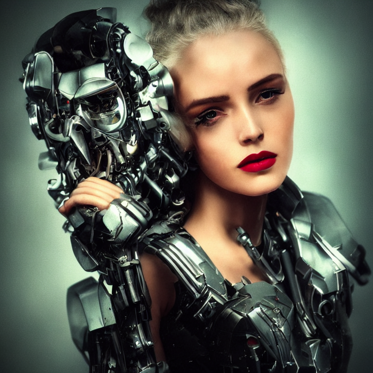 Stable Diffusion prompt: beautiful pin-up cyborg - PromptHero