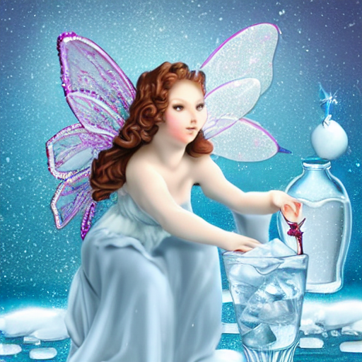 Stable Diffusion prompt: Fairy holding snowflake in ice - PromptHero