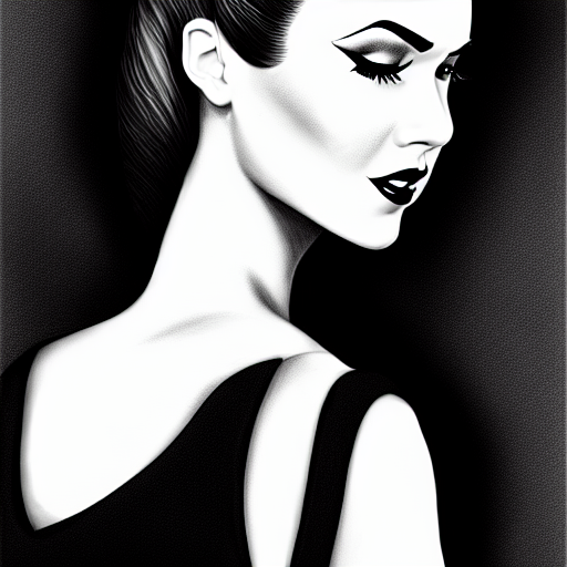 Stable Diffusion prompt: beautiful woman pinup, black and - PromptHero