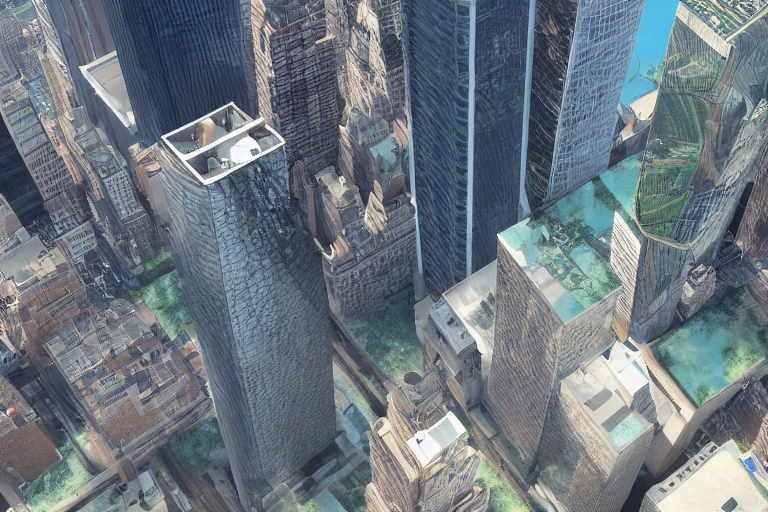Stable Diffusion prompt: aerial view of a giant fish tank - PromptHero