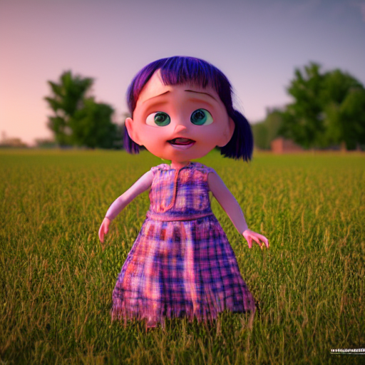 Stable Diffusion prompt: Pixar style girl playing in - PromptHero