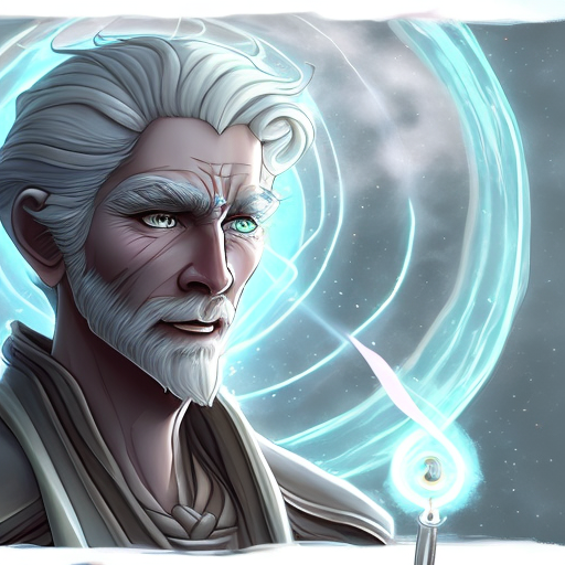 Openjourney prompt: an air genasi sorcerer man with wispy - PromptHero