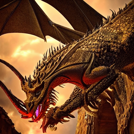 Stable Diffusion prompt: Photo of a majestic dragon, - PromptHero