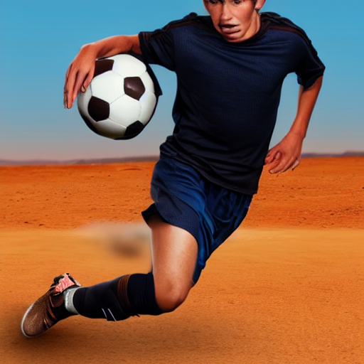 Stable Diffusion prompt: A soccer player playing in the - PromptHero