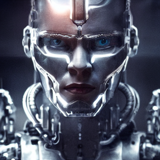 Stable Diffusion prompt: face, half-mechanical, cyborg - PromptHero