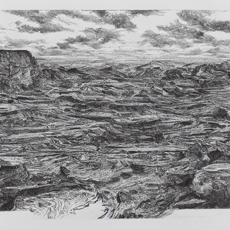 Stable Diffusion prompt: black and white etching, black - PromptHero