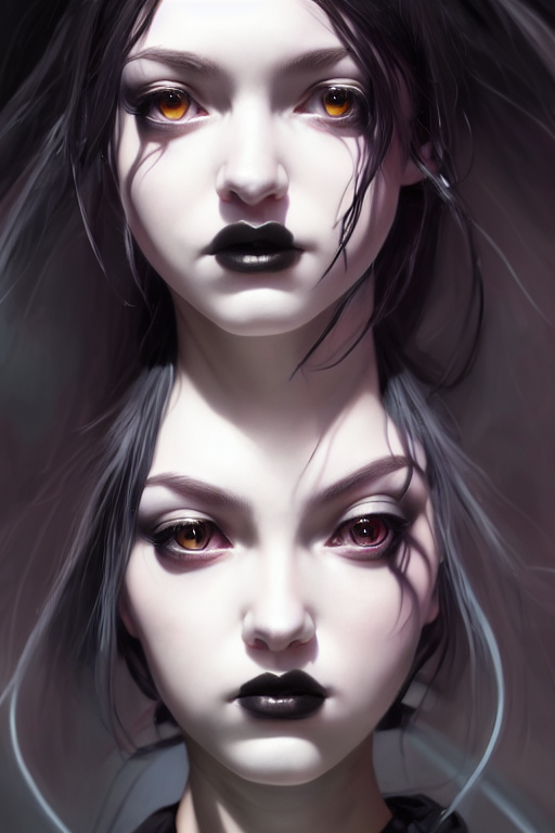 Stable Diffusion prompt: "A beautiful young grumpy goth - PromptHero