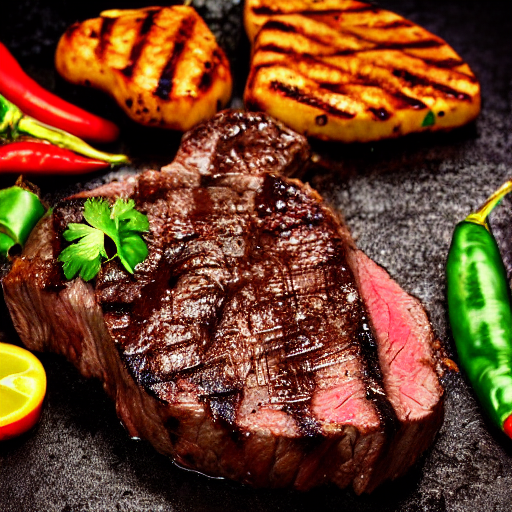 Stable Diffusion prompt: yummy beef grill steak with - PromptHero