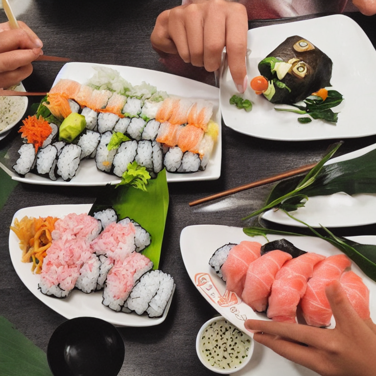 Stable Diffusion prompt: elephant eating sushi, simple, - PromptHero