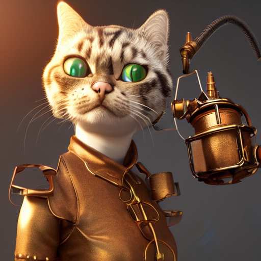 Stable Diffusion prompt: steampunk cat, octane render, - PromptHero