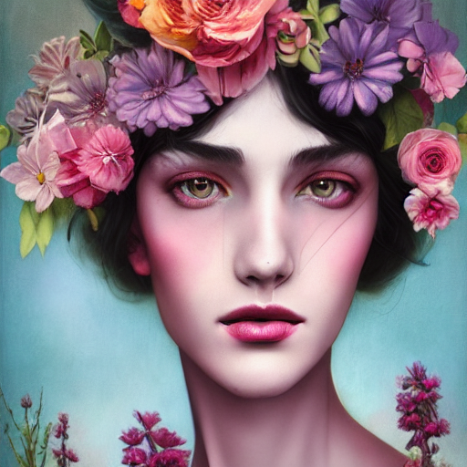 Stable Diffusion prompt: portrait woman, splash of pastel - PromptHero