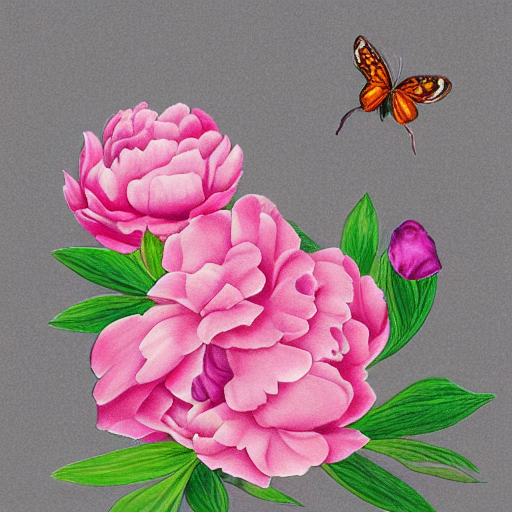 Stable Diffusion prompt: sketched peony flower with - PromptHero