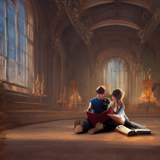 Stable Diffusion prompt: couple reading together ! arcane - PromptHero