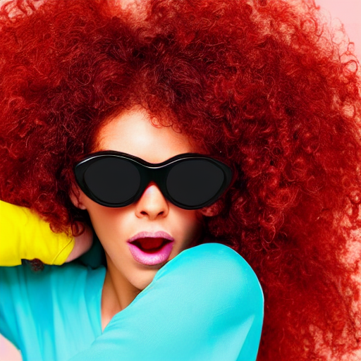 Stable Diffusion prompt: A girl wearing a big sunglasses - PromptHero