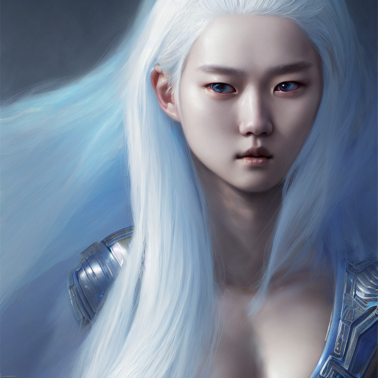 Stable Diffusion prompt: white hair, intricate azure - PromptHero