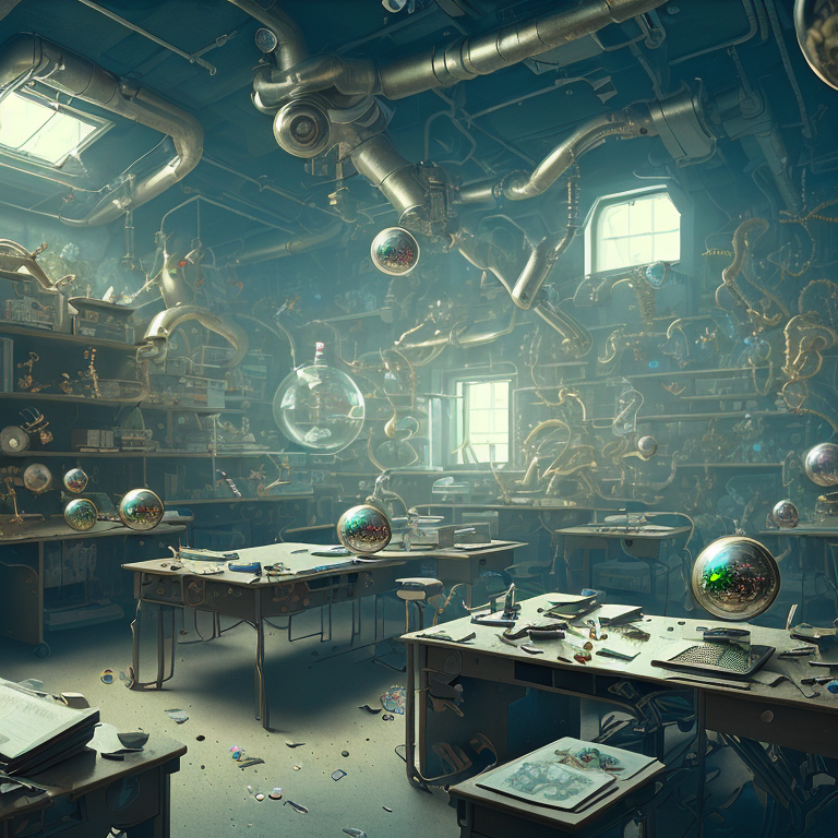 Openjourney prompt: mdjrny-v4 style, a classroom with - PromptHero