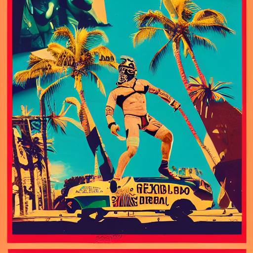 Stable Diffusion prompt: Mexico travel poster, lucha - PromptHero