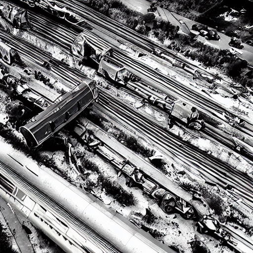 Stable Diffusion prompt: Train crash :: 150 cars :: 20 - PromptHero