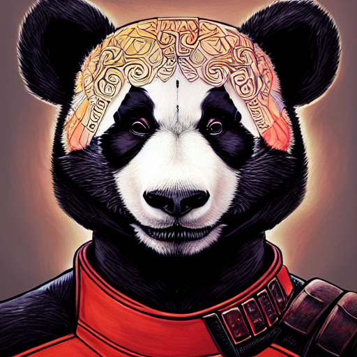 Stable Diffusion prompt: a portrait of a deadpool panda, - PromptHero