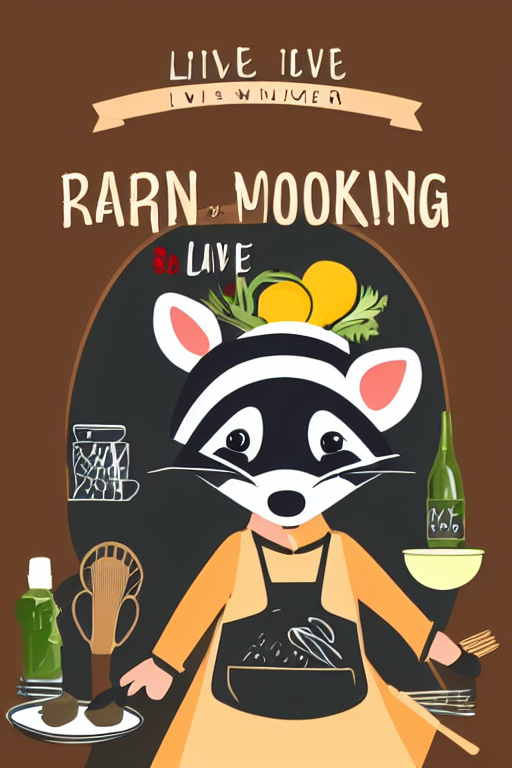 Stable Diffusion prompt: live cooking show, raccoon with - PromptHero