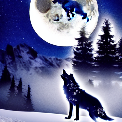 Stable Diffusion prompt: wolf howling at the moon, snowy - PromptHero