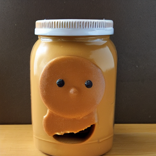 Stable Diffusion prompt: A peanut butter jar that came to - PromptHero
