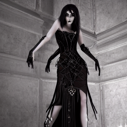 Stable Diffusion prompt: gothic female, black dress,full - PromptHero