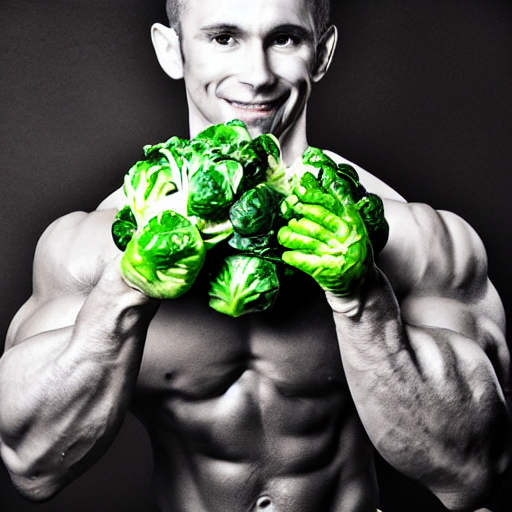 Stable Diffusion prompt: bodybuilder with muscles made of - PromptHero