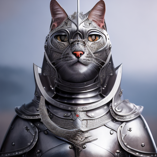 Openjourney prompt: kneeling cat knight, portrait, finely - PromptHero